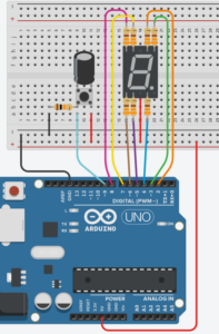 Contador con display de 7 segmentos, pulsador y Arduino - Para Arduino