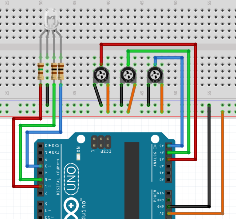Led RGB con potenciómetros - Para Arduino