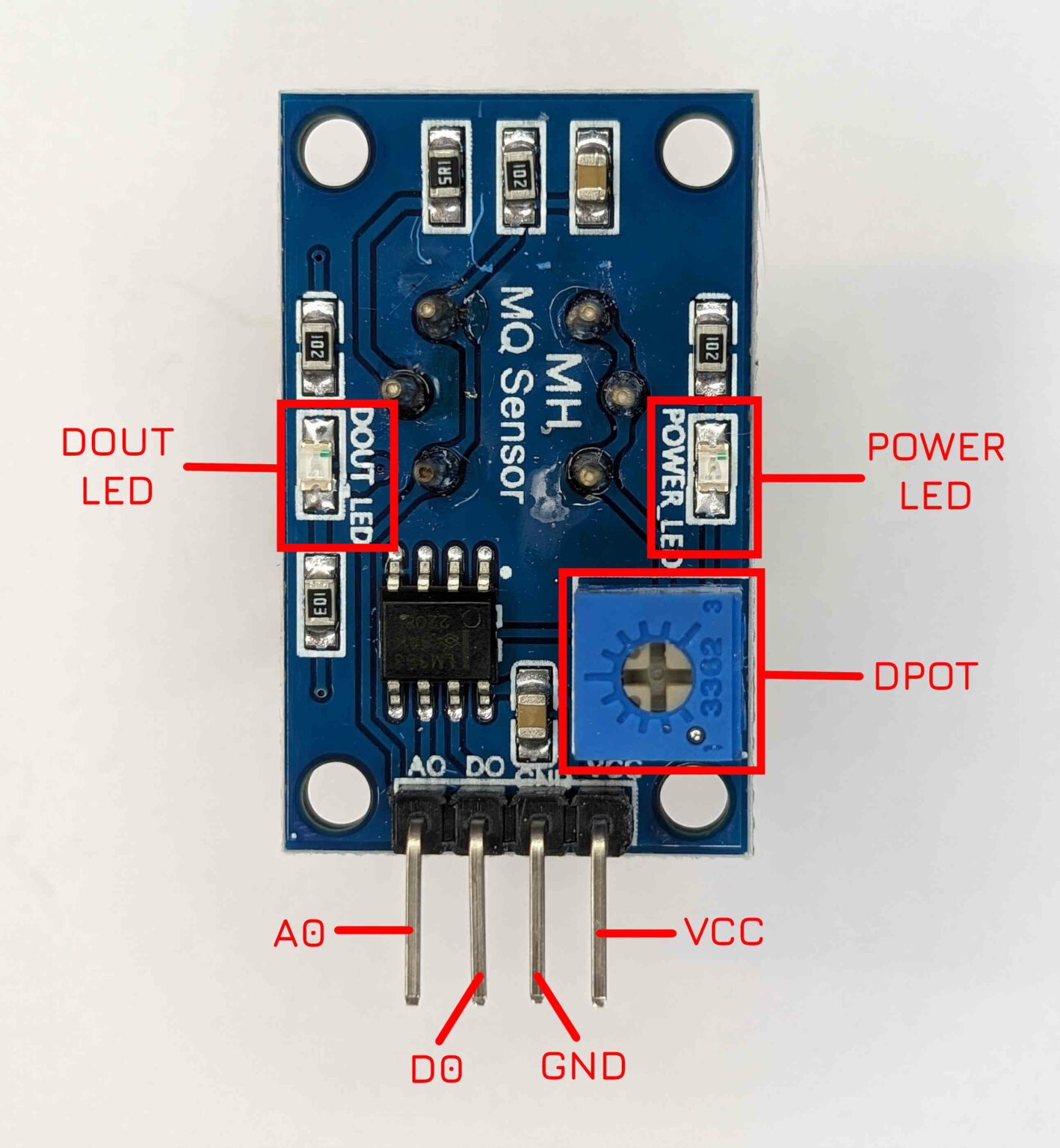 Módulo sensor de gas inflamable y humo MQ-2 - Para Arduino