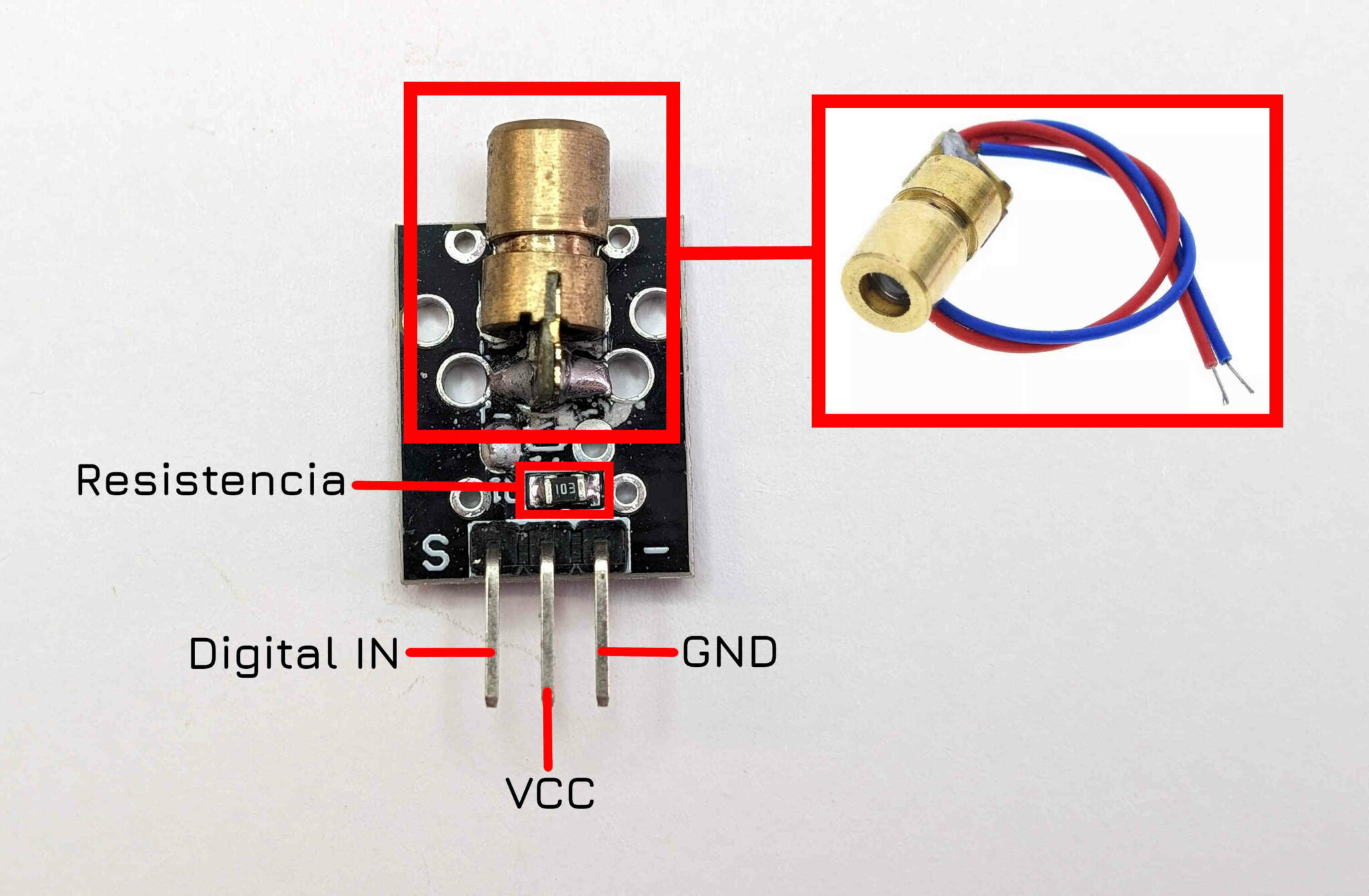 Módulo diodo láser KY-008 - Para Arduino
